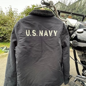 US NAVY - N1 Deck Jacket - Dark Blue - Etsy