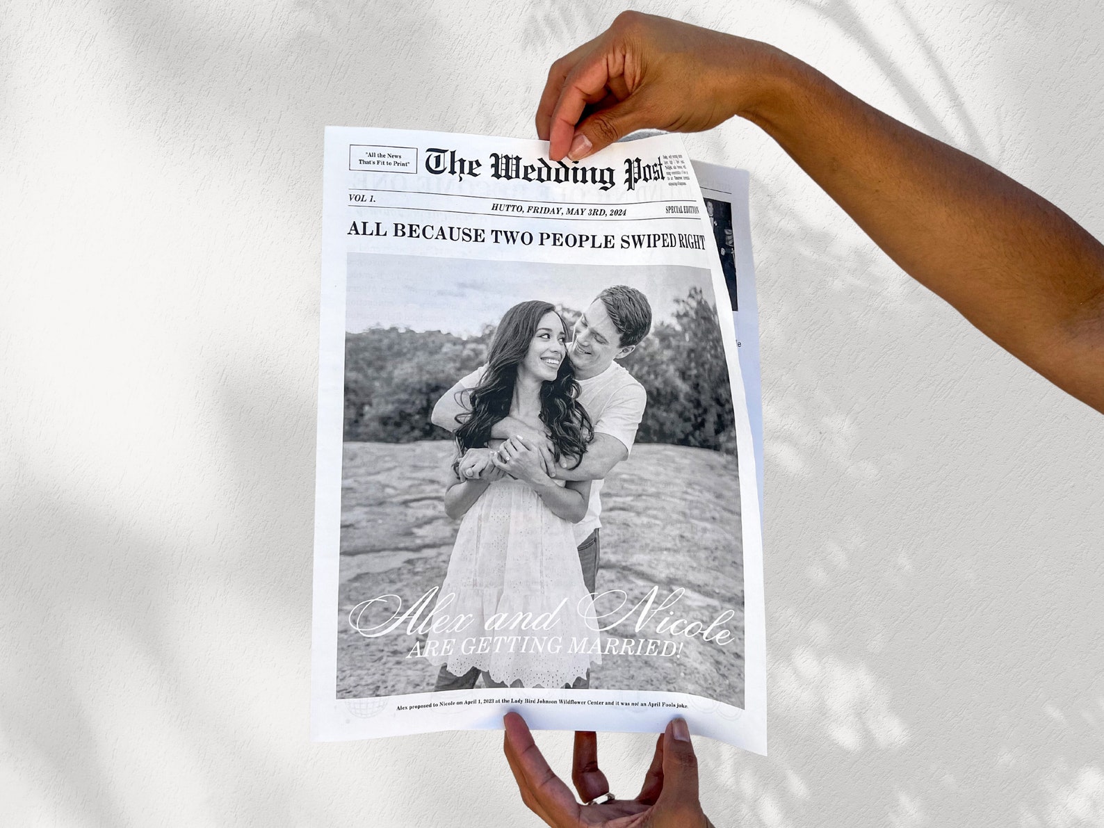 Newspaper Wedding Program Template, Editable Wedding Newspaper Program ...