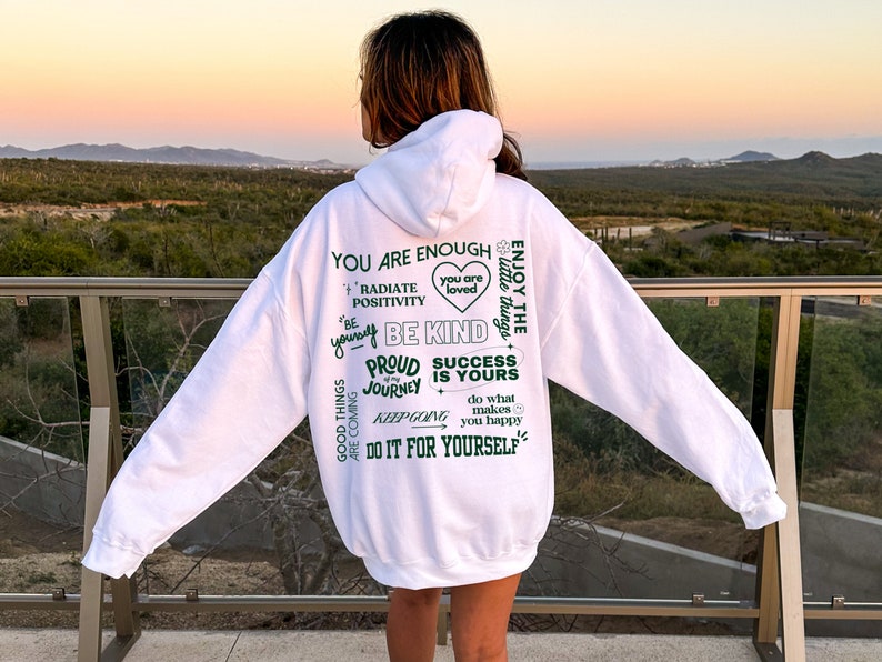 Affirmation Hoodie, Mental Health Retro Hoodie, Self Growth Hoodie ...