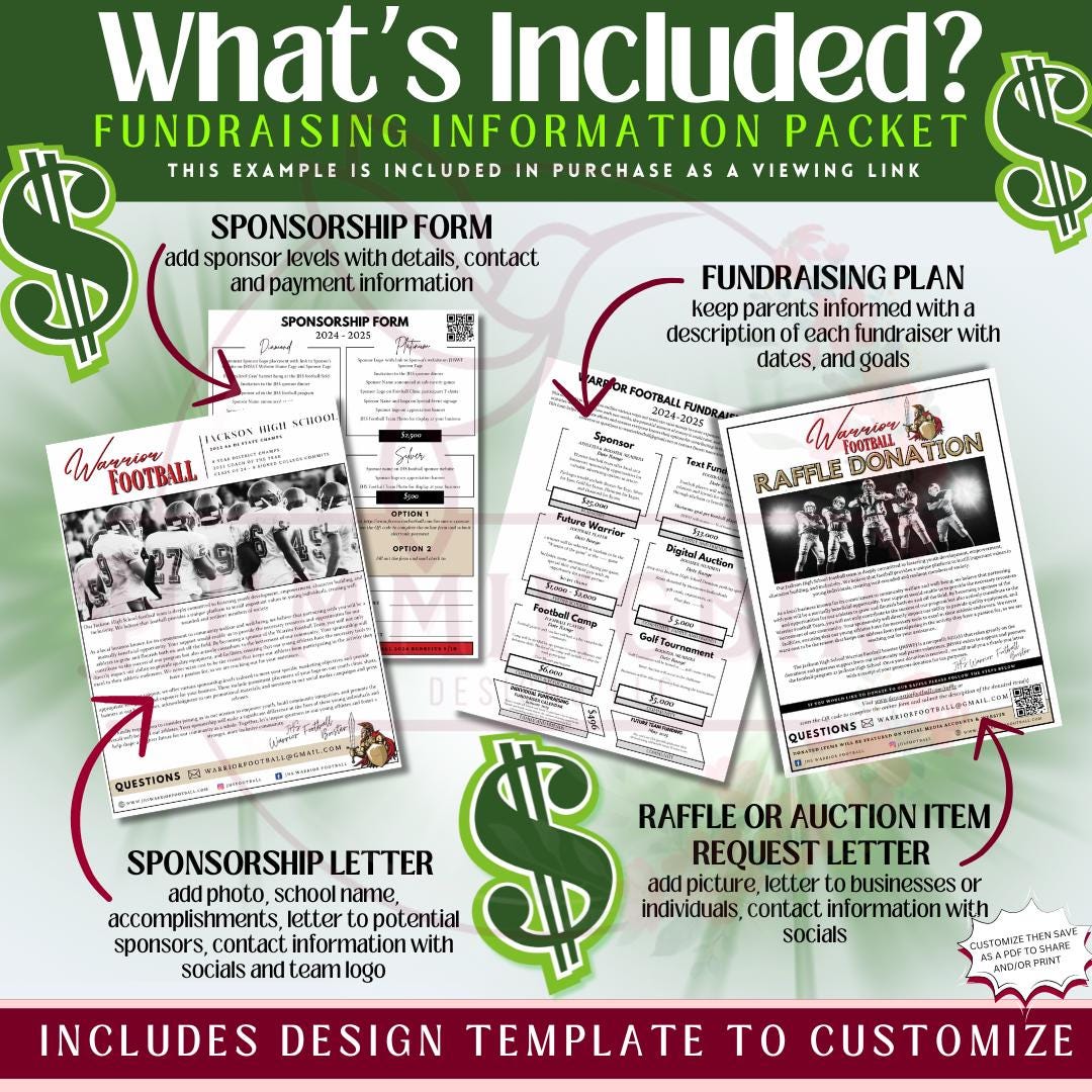 Fundraising and Booster Information Packet Template - Etsy
