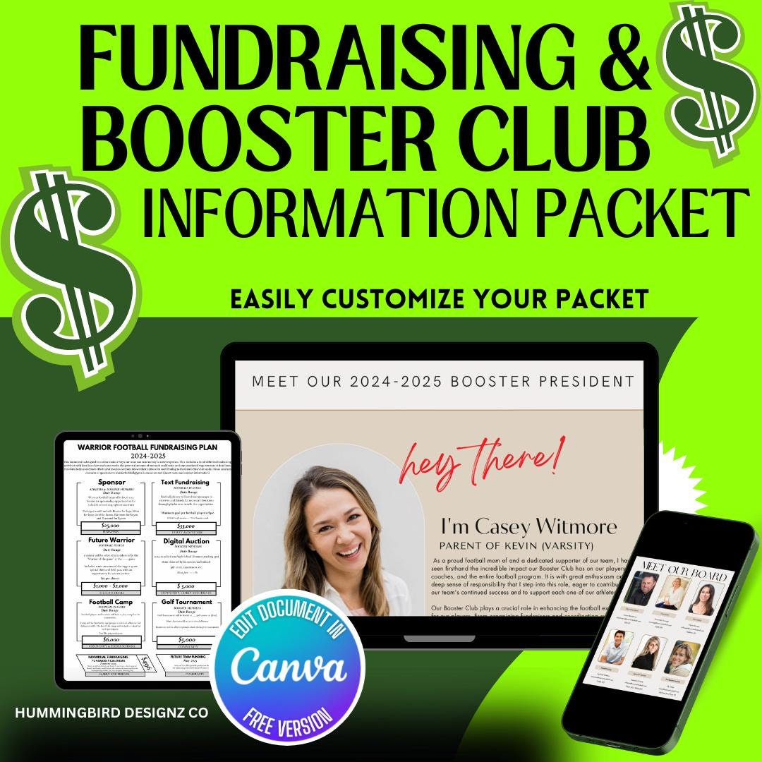 Fundraising and Booster Information Packet Template - Etsy