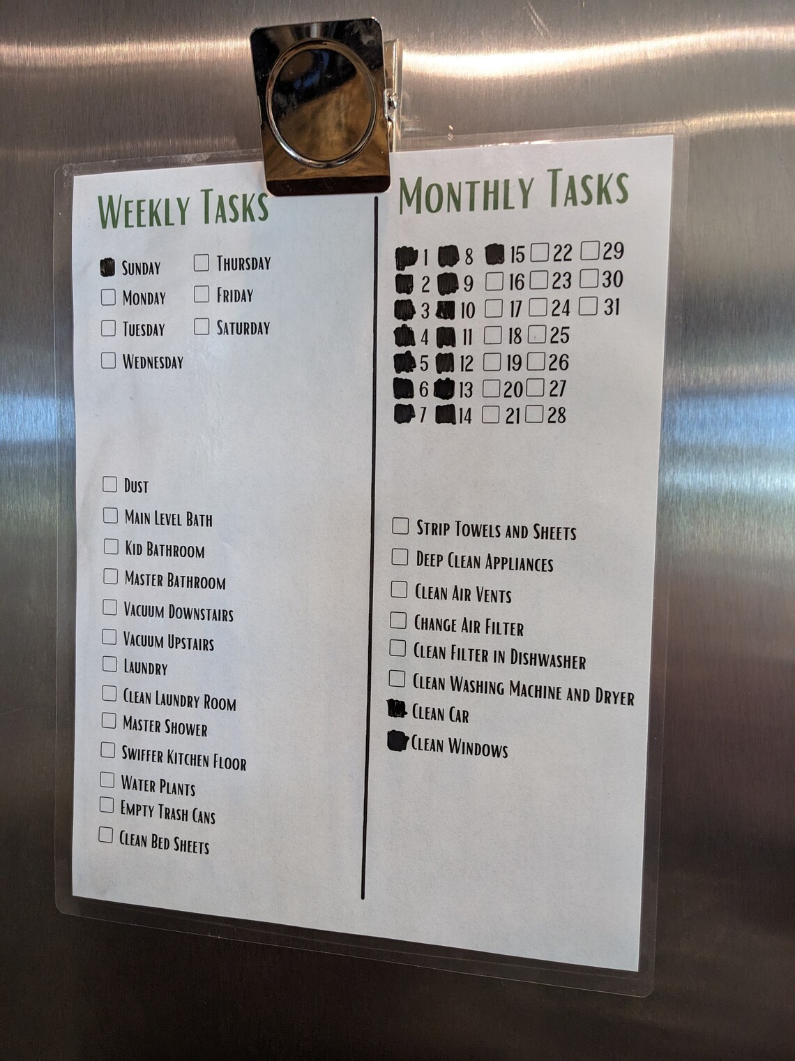 Minimalist Cleaning Checklist, Simple Cleaning Chart, Weekly Chore ...