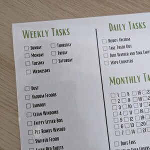 Minimalist Cleaning Checklist, Simple Cleaning Chart, Weekly Chore ...