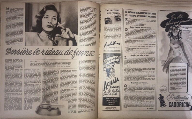 Janine Miller La Femme Au Miroir Images Magazine Egypt 1949 - Etsy