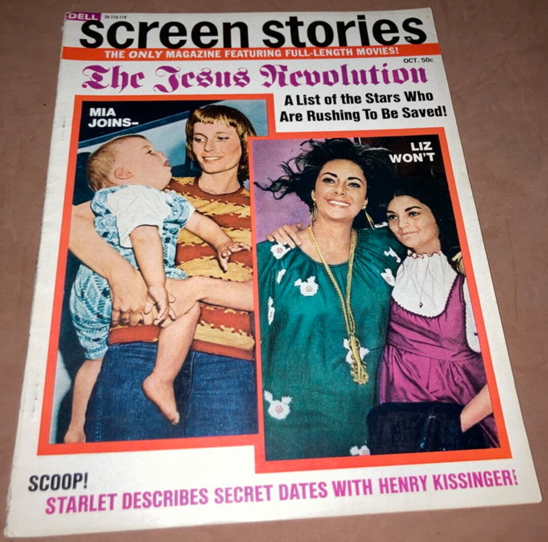 Screen Stories October 1971 Mia Farrow Elizabeth Taylor Henry Kissinger ...