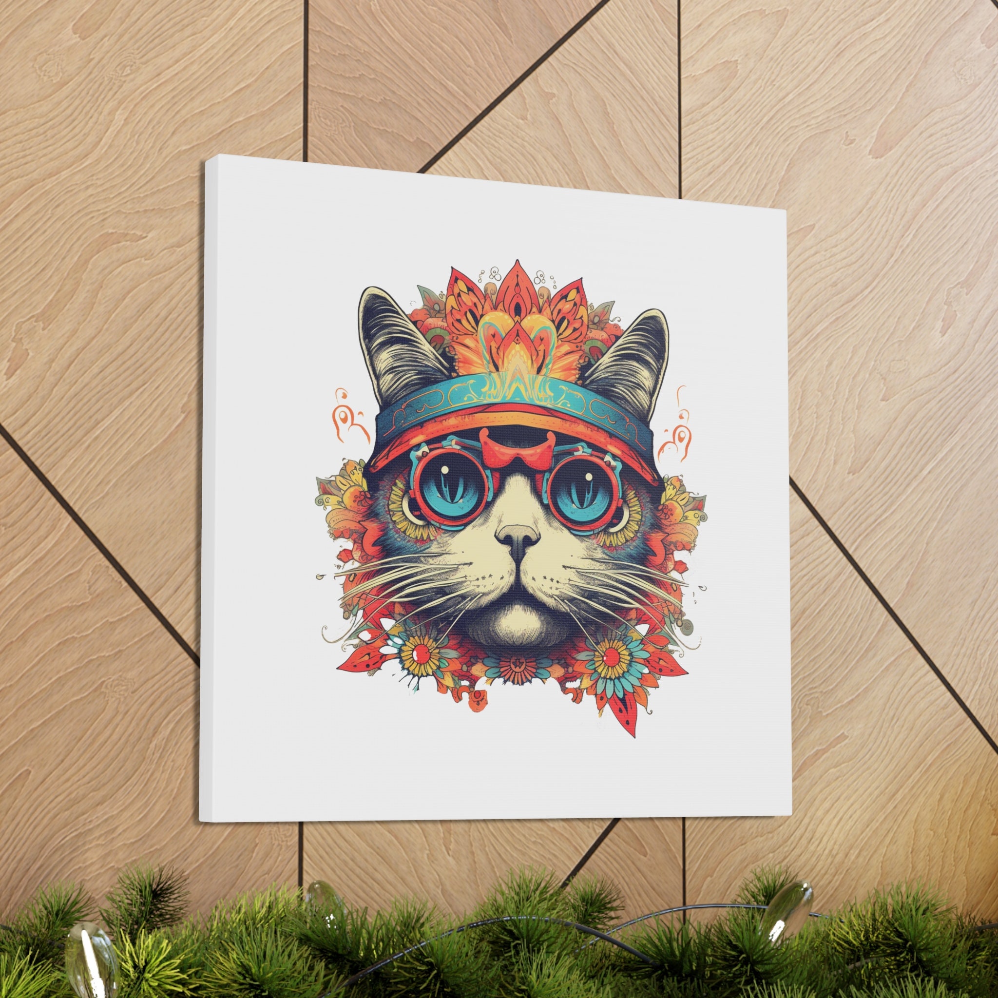 Premium Art Canvas Hippie Karma Kat Art by ABE Canvas Gallery Wraps ...