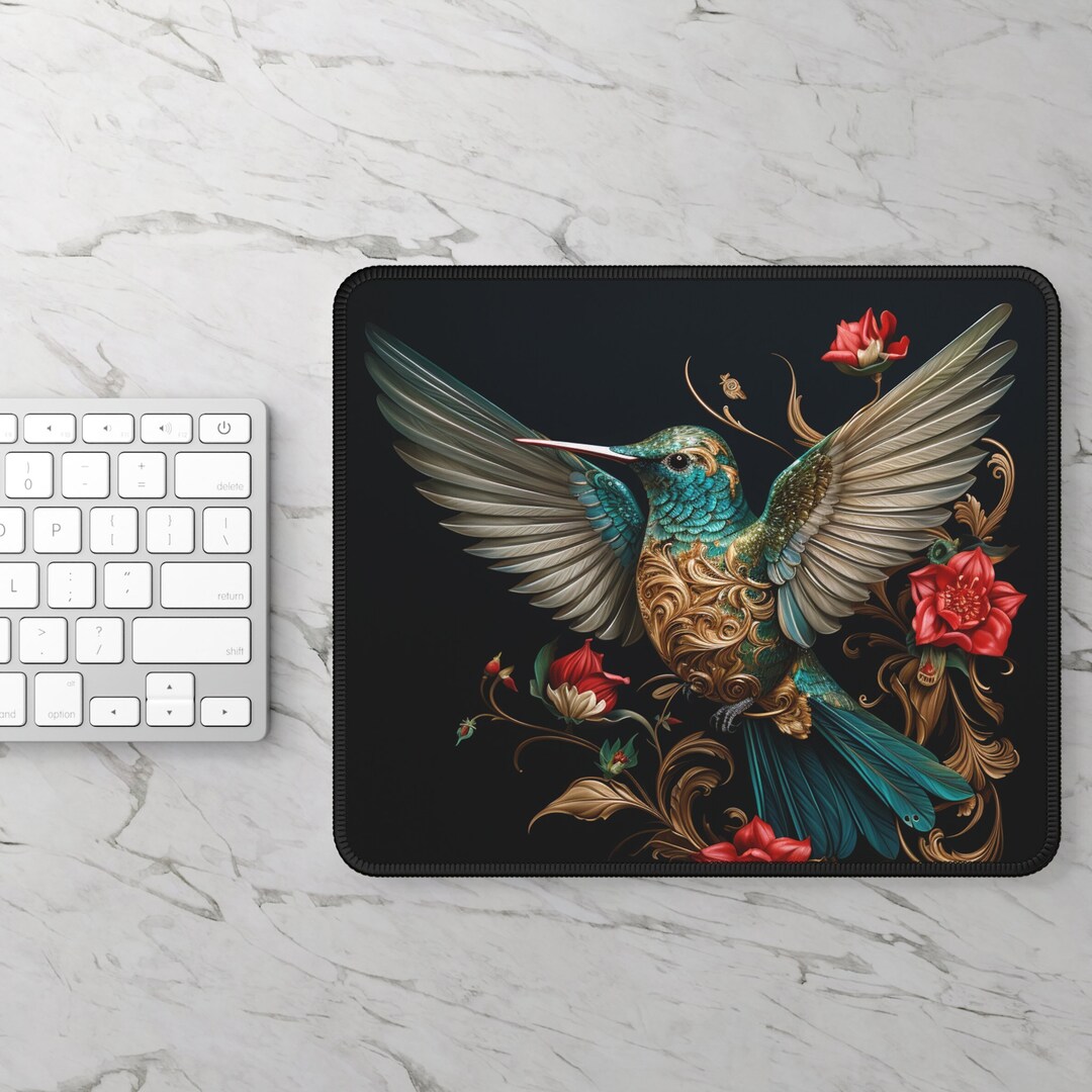 Hummingbird Mouse Pad, Cute Desk Laptop Mouse Pad, Hand Crafted ...