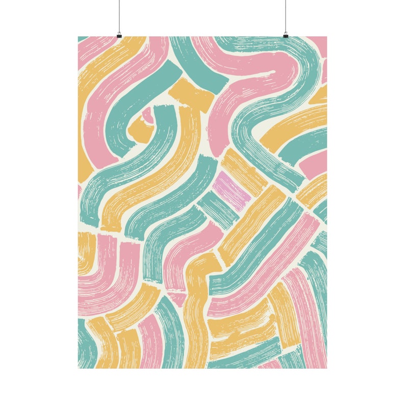 Contrast Colors Abstract Art Home Decor Poster Original Interior Design ...