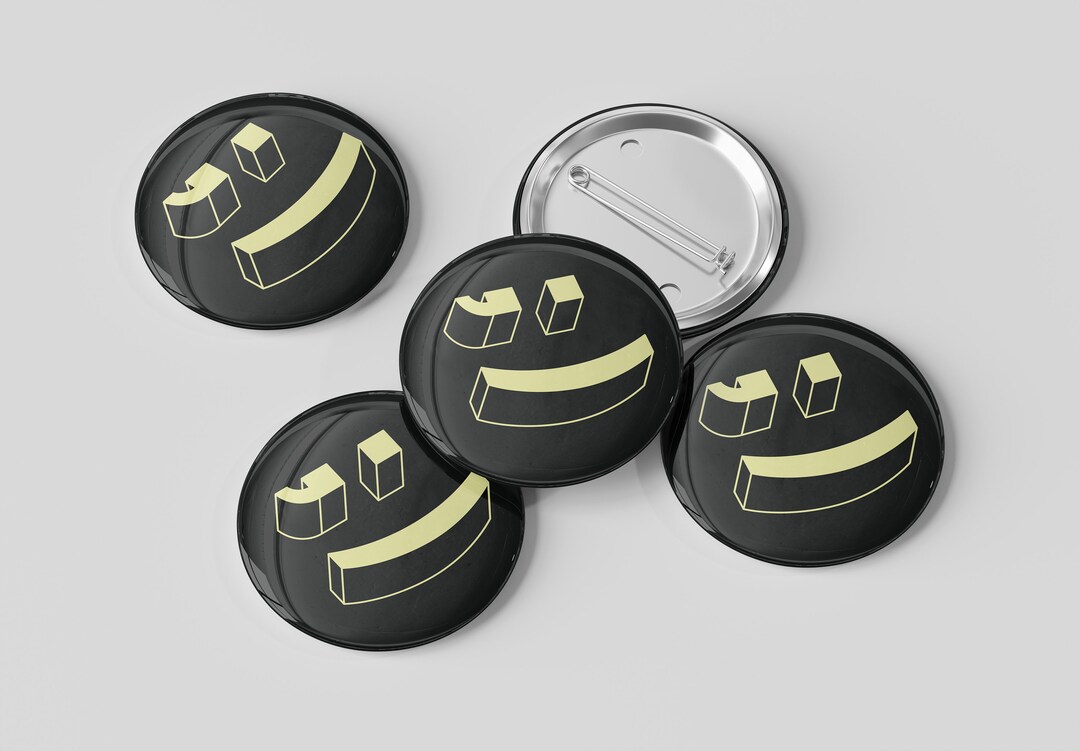 Vintage Style Pin Button Smiley Face Badge Merch Pin Wink and a Smile ...