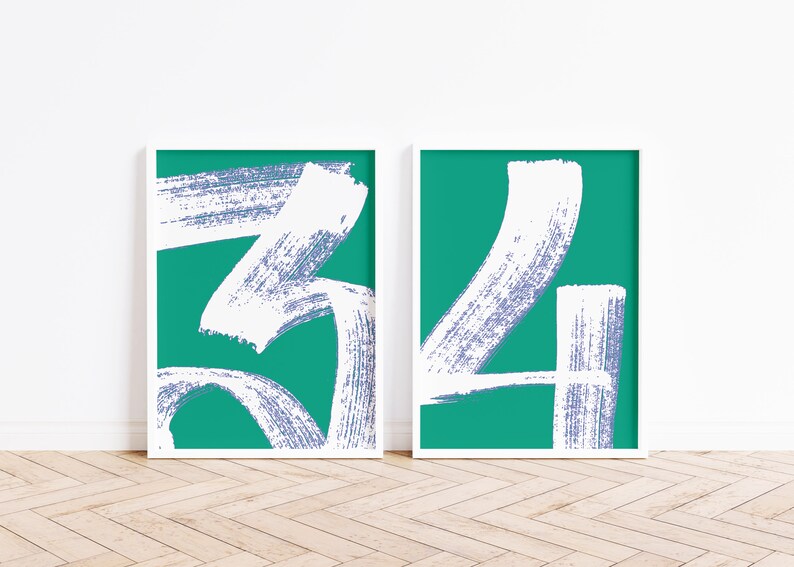 Number Three Graffiti Marker Style Green White 3 Vertical Matte Poster ...