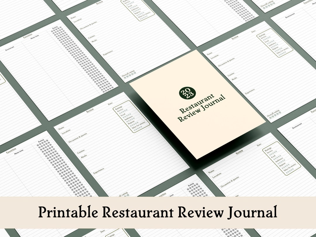 Printable Restaurant Review Journal: Elevate Your Dining Experience - Etsy