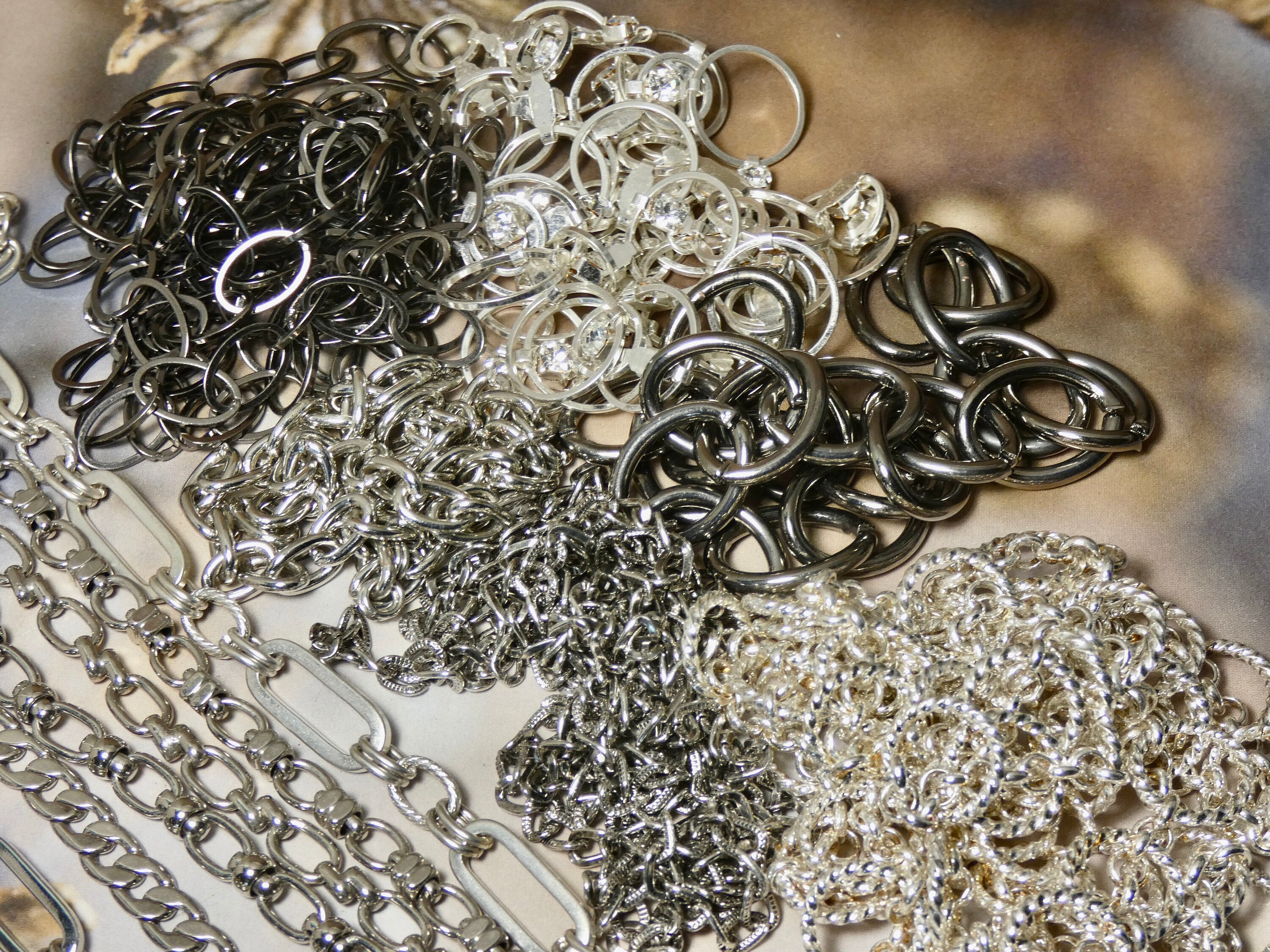 Silver Chain Assortment for Jewelry Making, a Mixture of Silver Chain ...