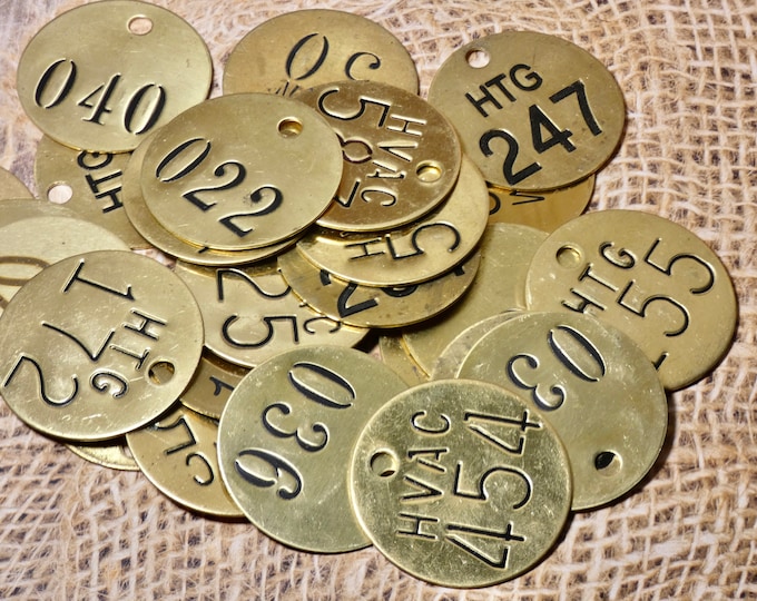 Vintage Brass Tags With Numbers, Lot of 3 Numbered Tags - Etsy
