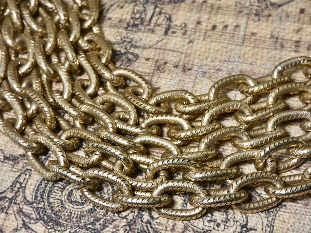 Vintage Brass Chunky Textured Rope Chain, Jewelry Making Supply Lot ...