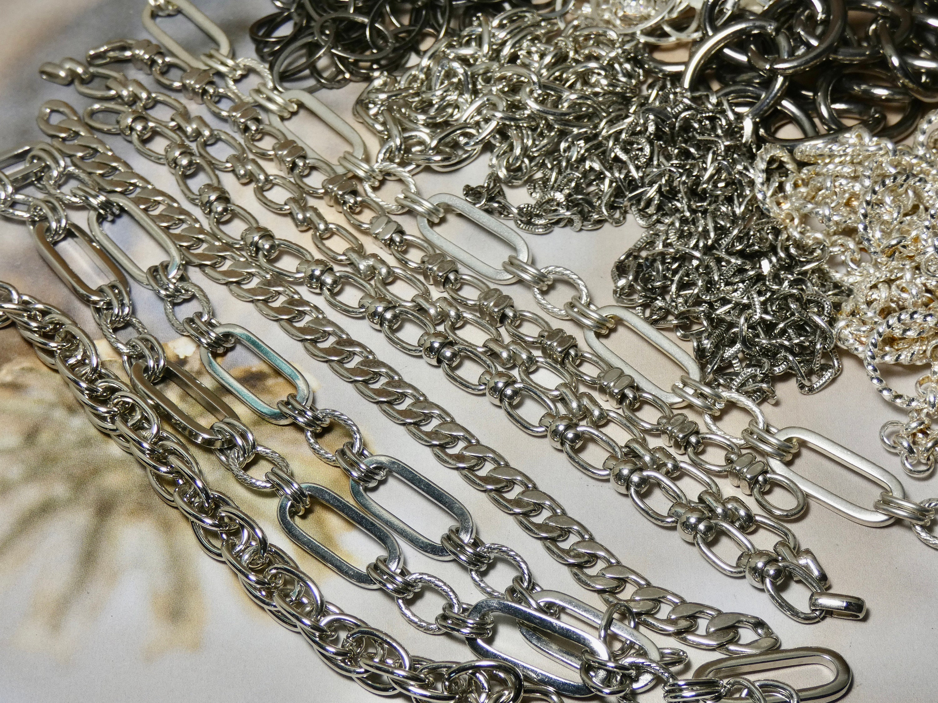 Silver Chain Assortment for Jewelry Making, a Mixture of Silver Chain ...