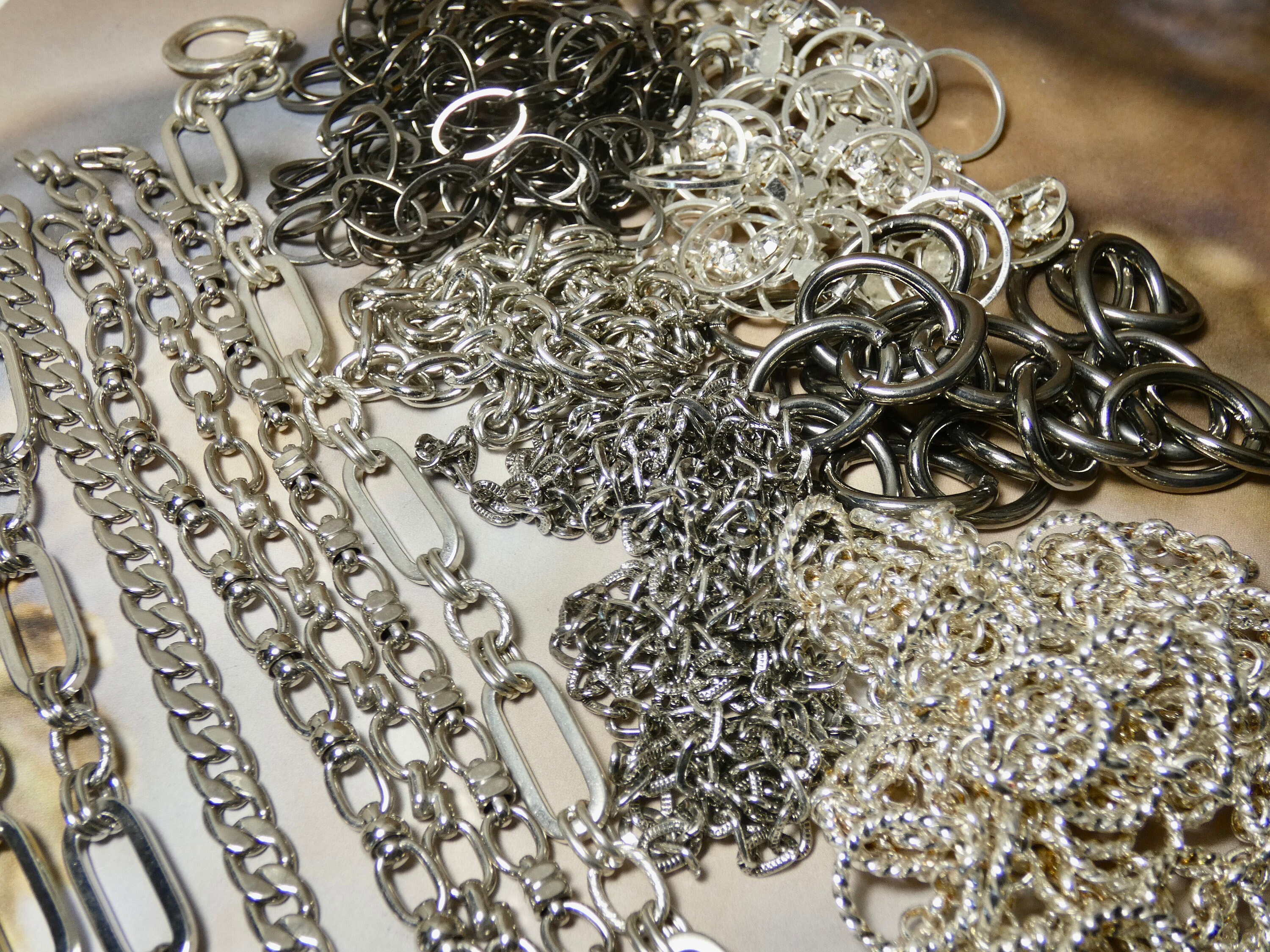 Silver Chain Assortment for Jewelry Making, a Mixture of Silver Chain ...