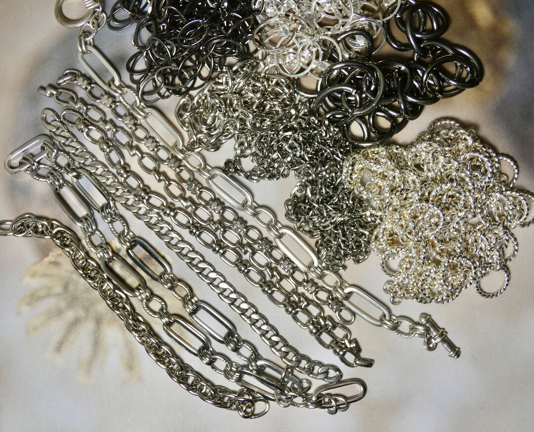 Silver Chain Assortment for Jewelry Making, a Mixture of Silver Chain - Etsy