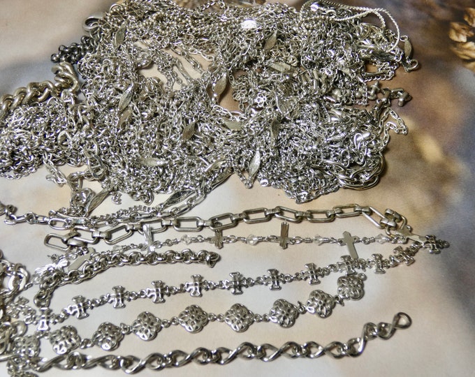 Silver Chain Assortment for Jewelry Making, a Mixture of Silver Chain ...
