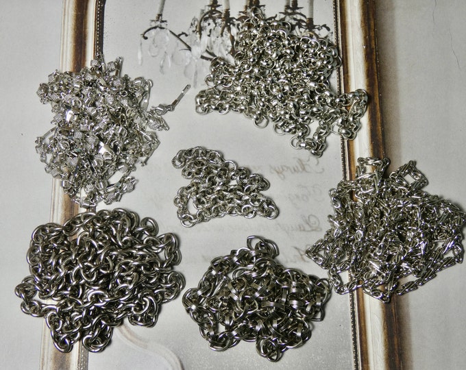 Silver Chain Assortment for Jewelry Making, a Mixture of Silver Chain ...