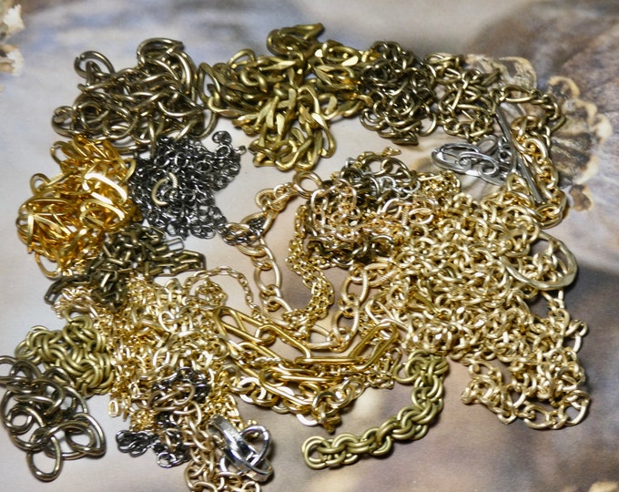 Brass and Gold Chunky Chain Assortment for Jewelry Making, a Mixture of Vintage Chain - Etsy