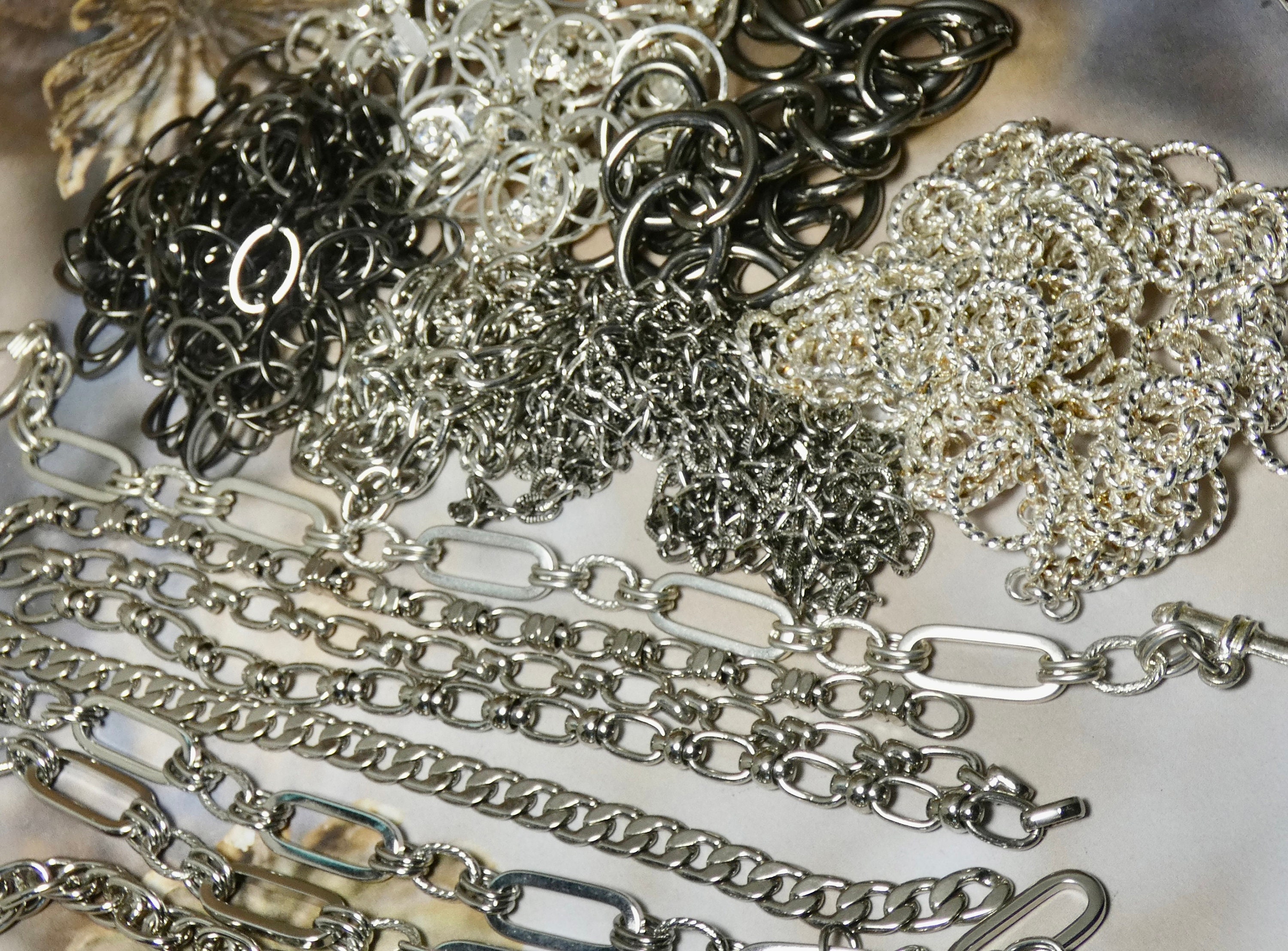 Silver Chain Assortment for Jewelry Making, a Mixture of Silver Chain ...
