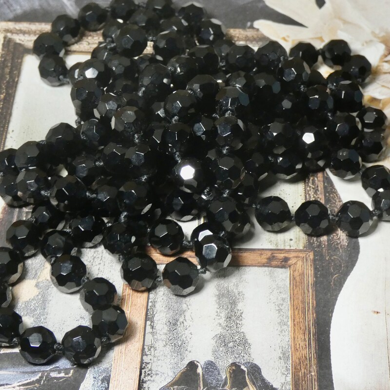 Jet Bead Necklace - Etsy