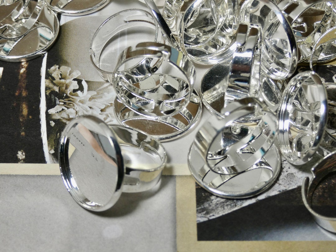 Silver Adjustable Recessed Ring Base Setting 20mm in Diameter - Etsy