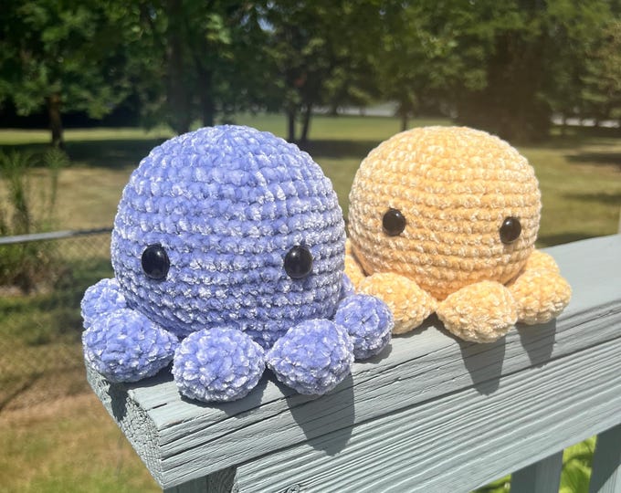 Crochet Velvet Octopus Plush - Etsy