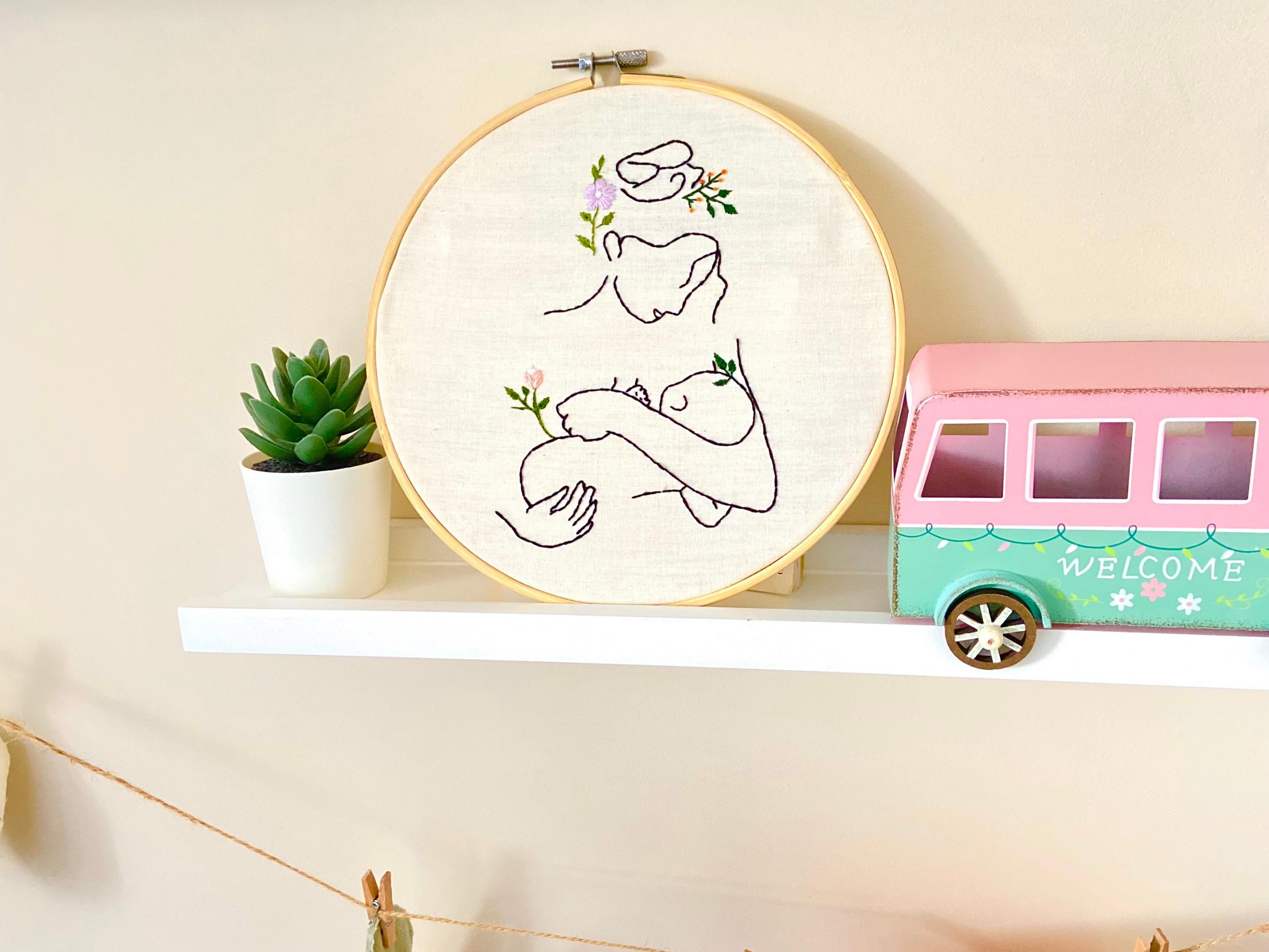 Nursery Baby Embroidery Pattern , Instant Download PDF Guide, Line Art ...