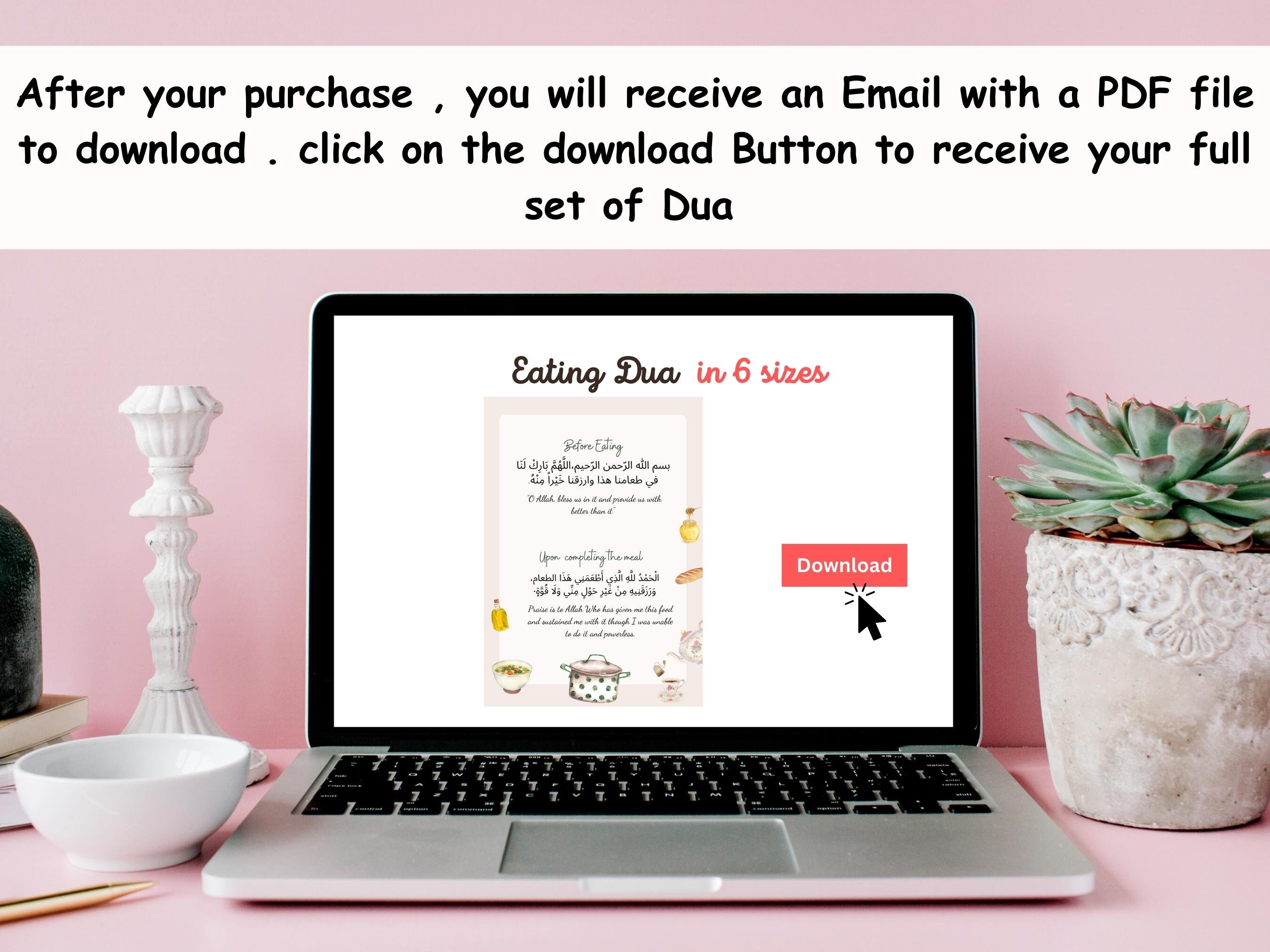 Printable Dua Before Eating Islamic Kitchen Art Digital Dua - Etsy