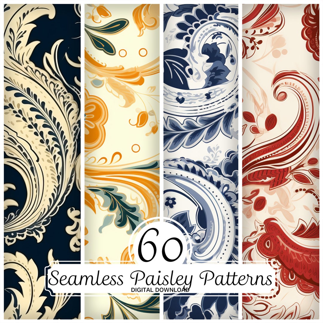 Classical 60 Seamless Paisley Patterns (digital Download) - Etsy