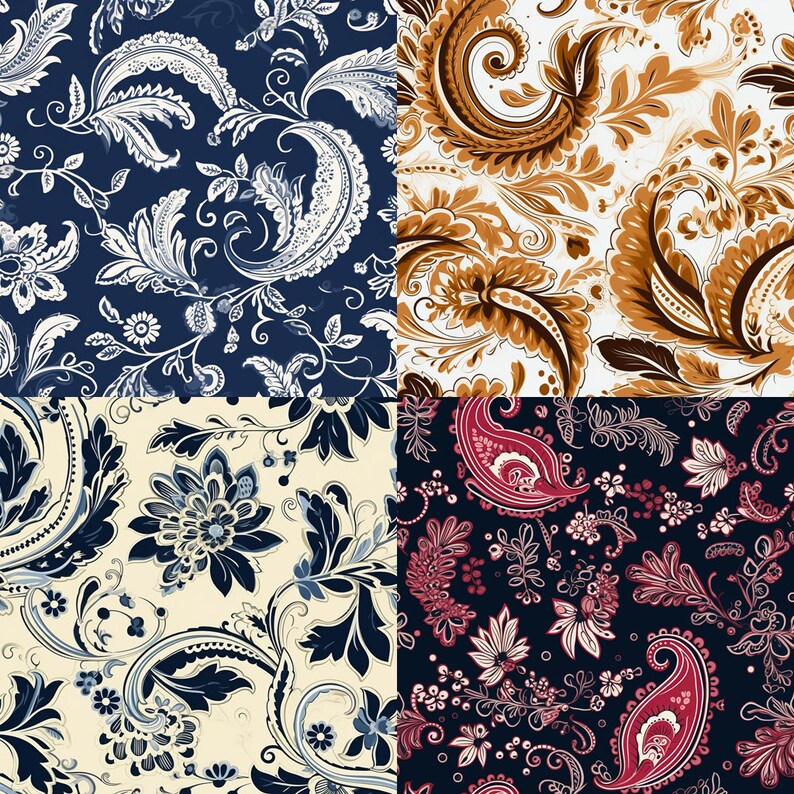 Classical 60 Seamless Paisley Patterns (digital Download) - Etsy