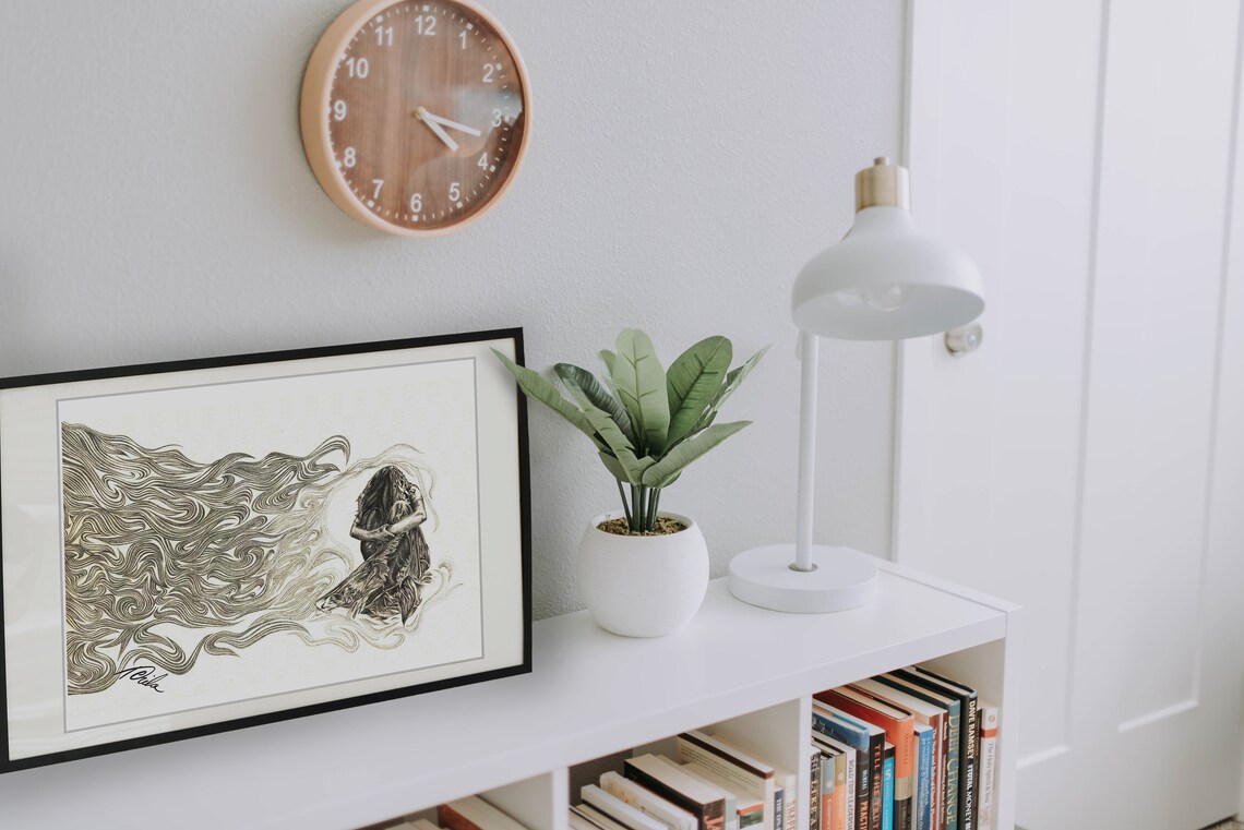 Art Print Self Portrait With Lonely Waves Woman Engulfed - Etsy