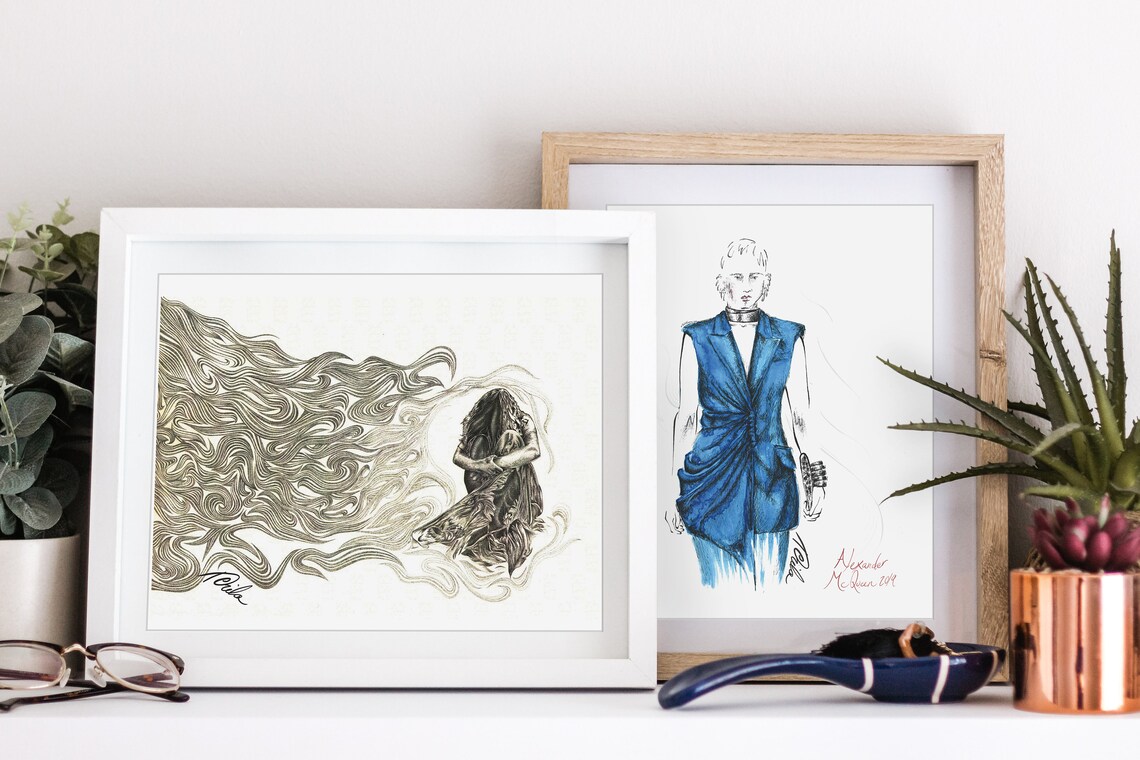 Art Print Self Portrait With Lonely Waves Woman Engulfed - Etsy