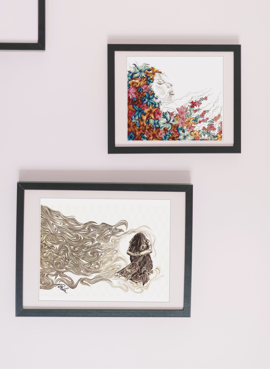 Art Print Self Portrait With Lonely Waves Woman Engulfed - Etsy