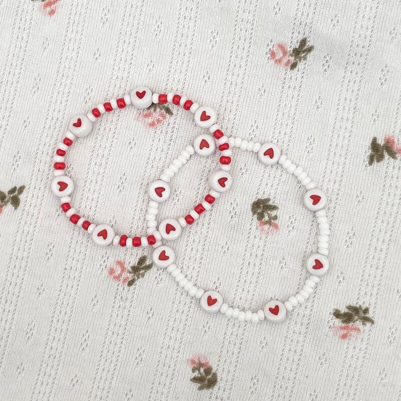 Red Heart Bracelet - Etsy