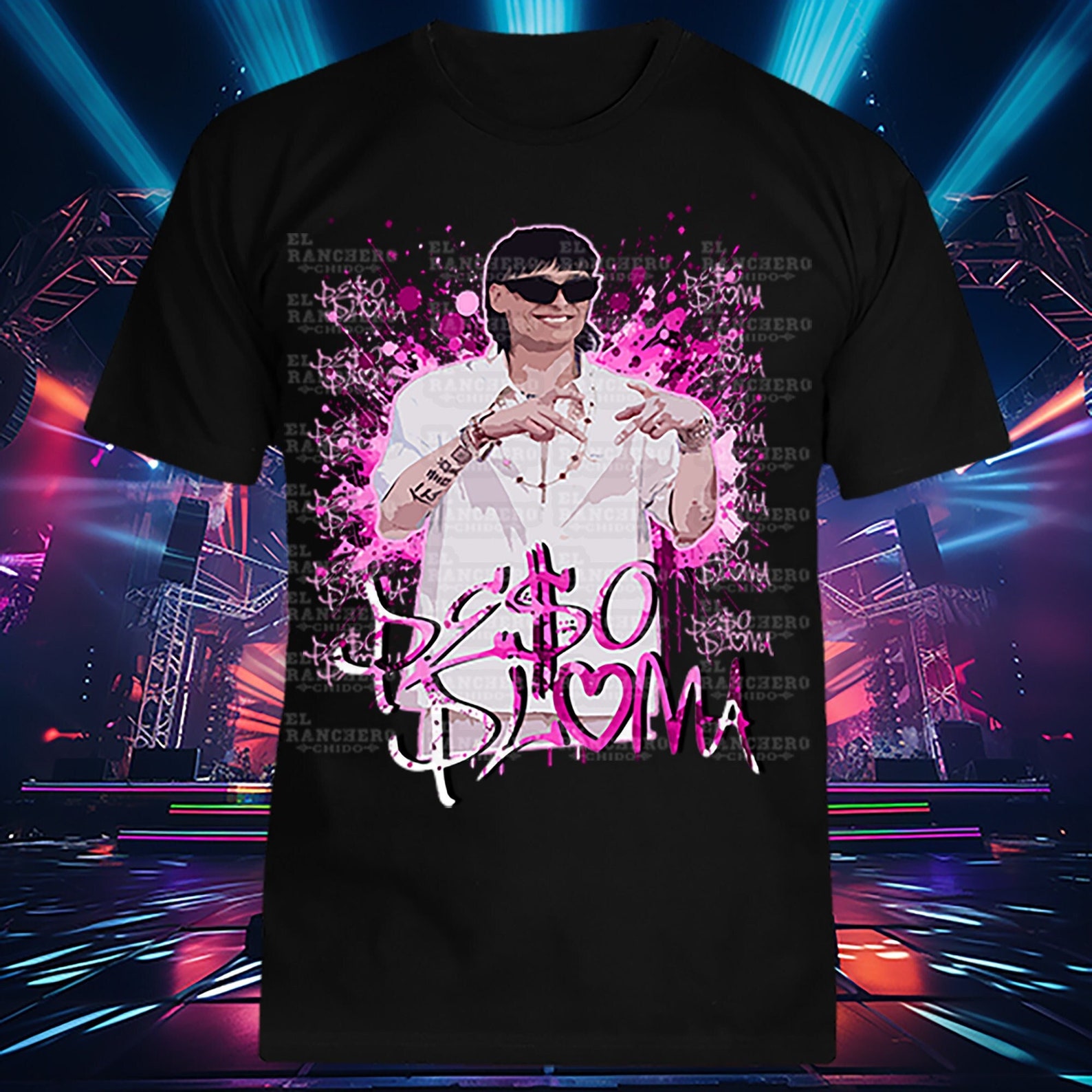 Peso Pluma Regional Mexican Singer Paint Splatter T Shirt - Etsy