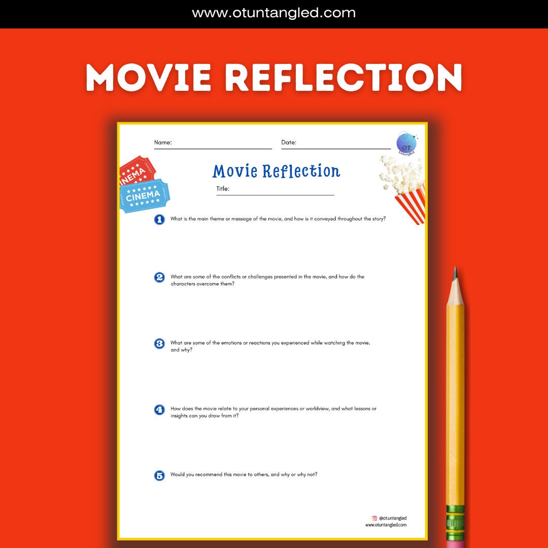 Movie Reflection Worksheet - Etsy