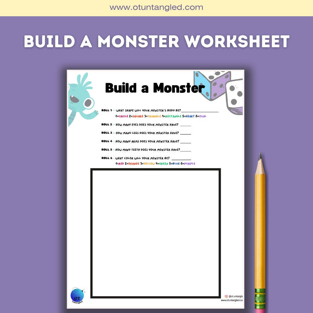 Build a Monster Worksheet - Etsy