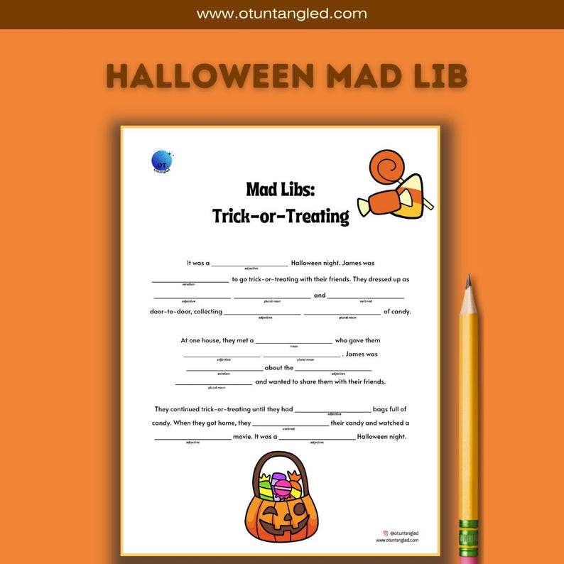 Halloween Trick-or-treating Mad Libs! - Etsy