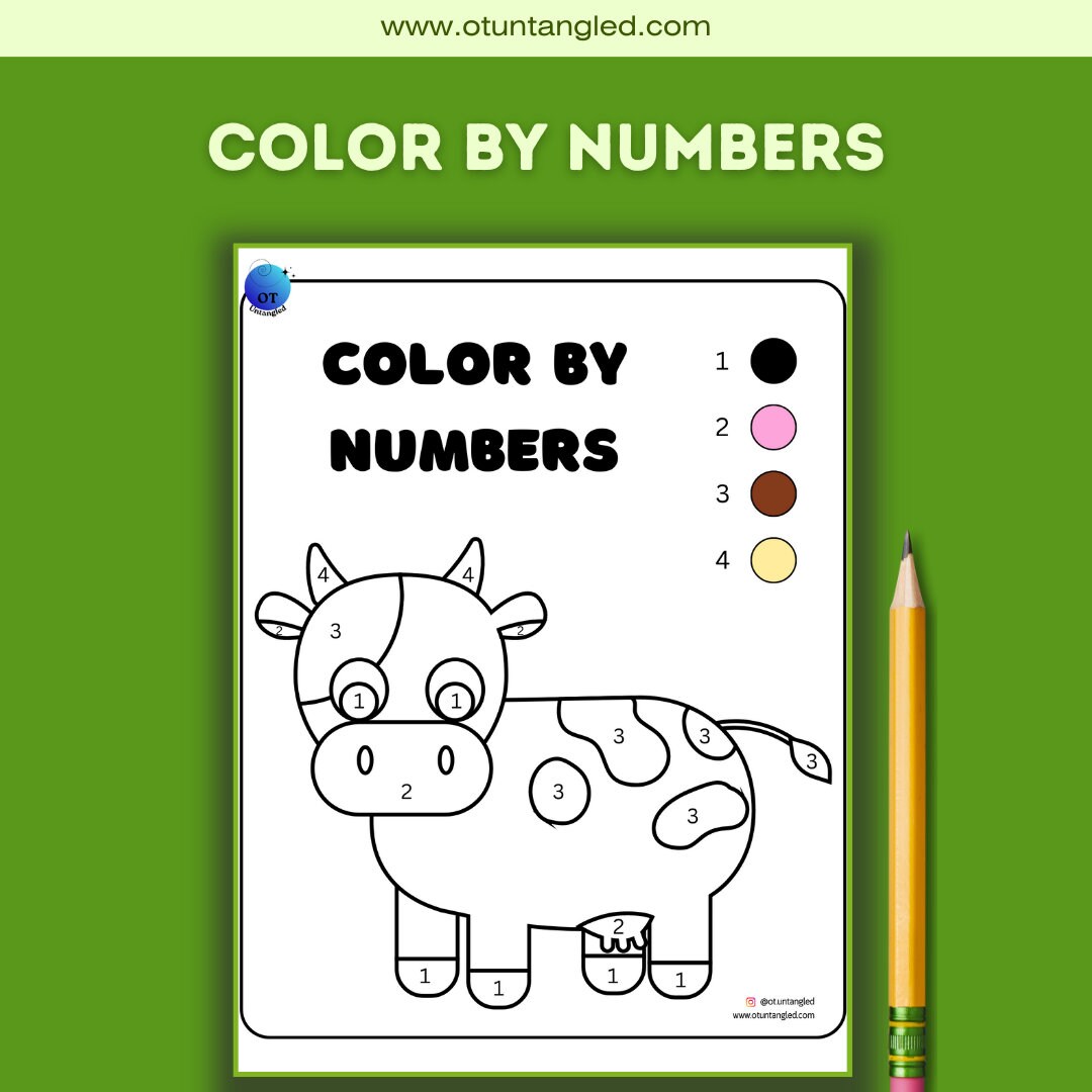 Printable Color by Numbers Worksheet - Etsy
