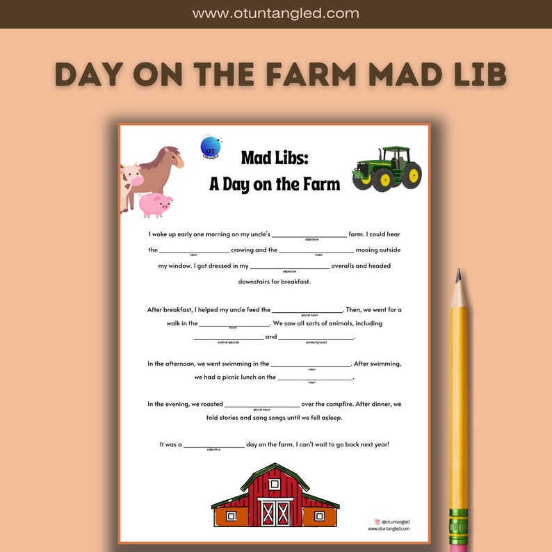 Mad Libs: A Day on the Farm - Etsy