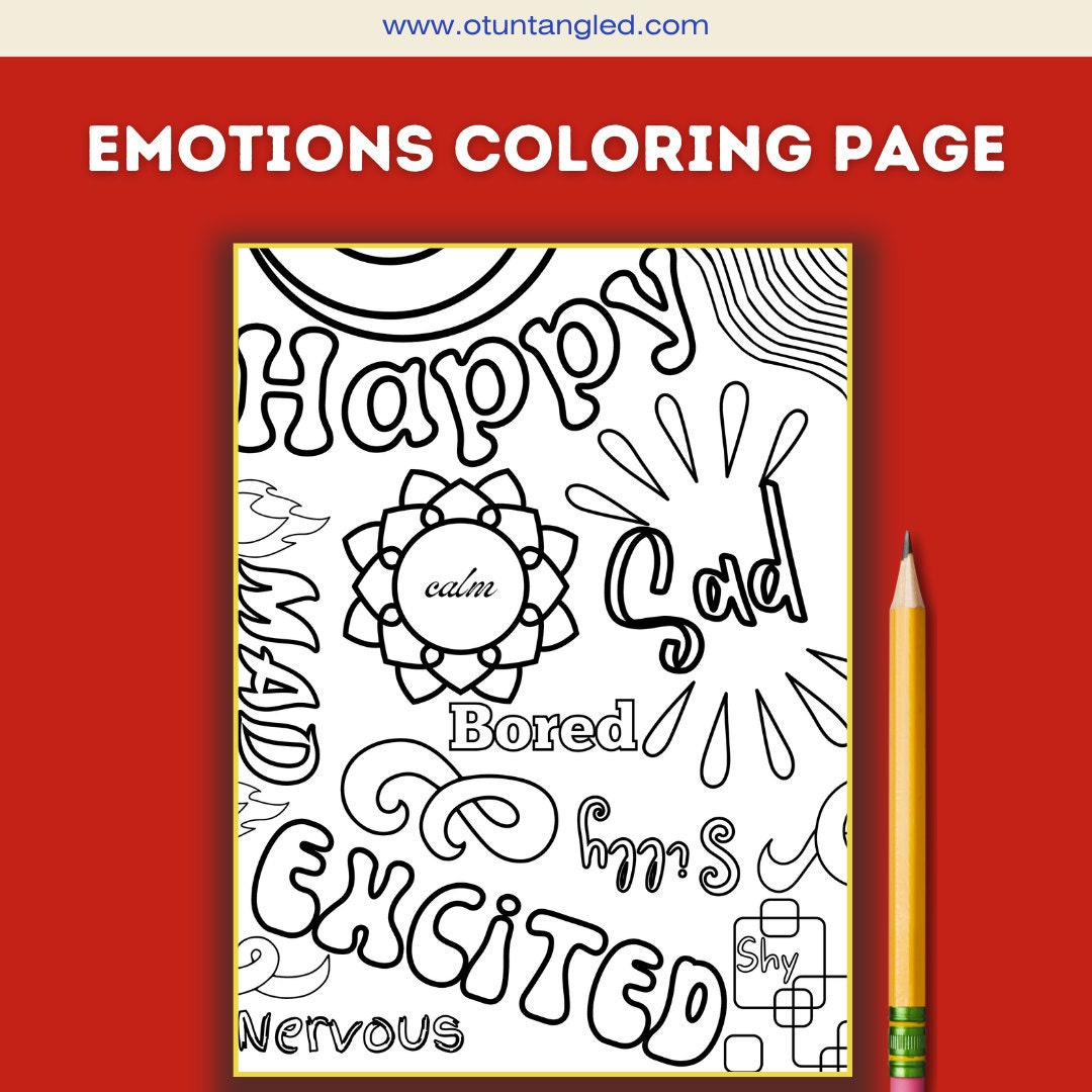 Emotions Coloring Page - Etsy