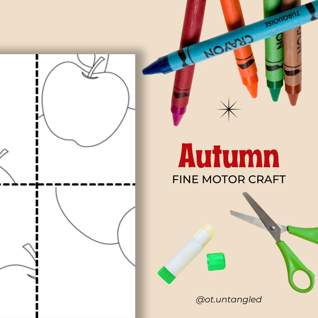 Color, Cut, and Paste: an Autumn Fine Motor Craft - Etsy