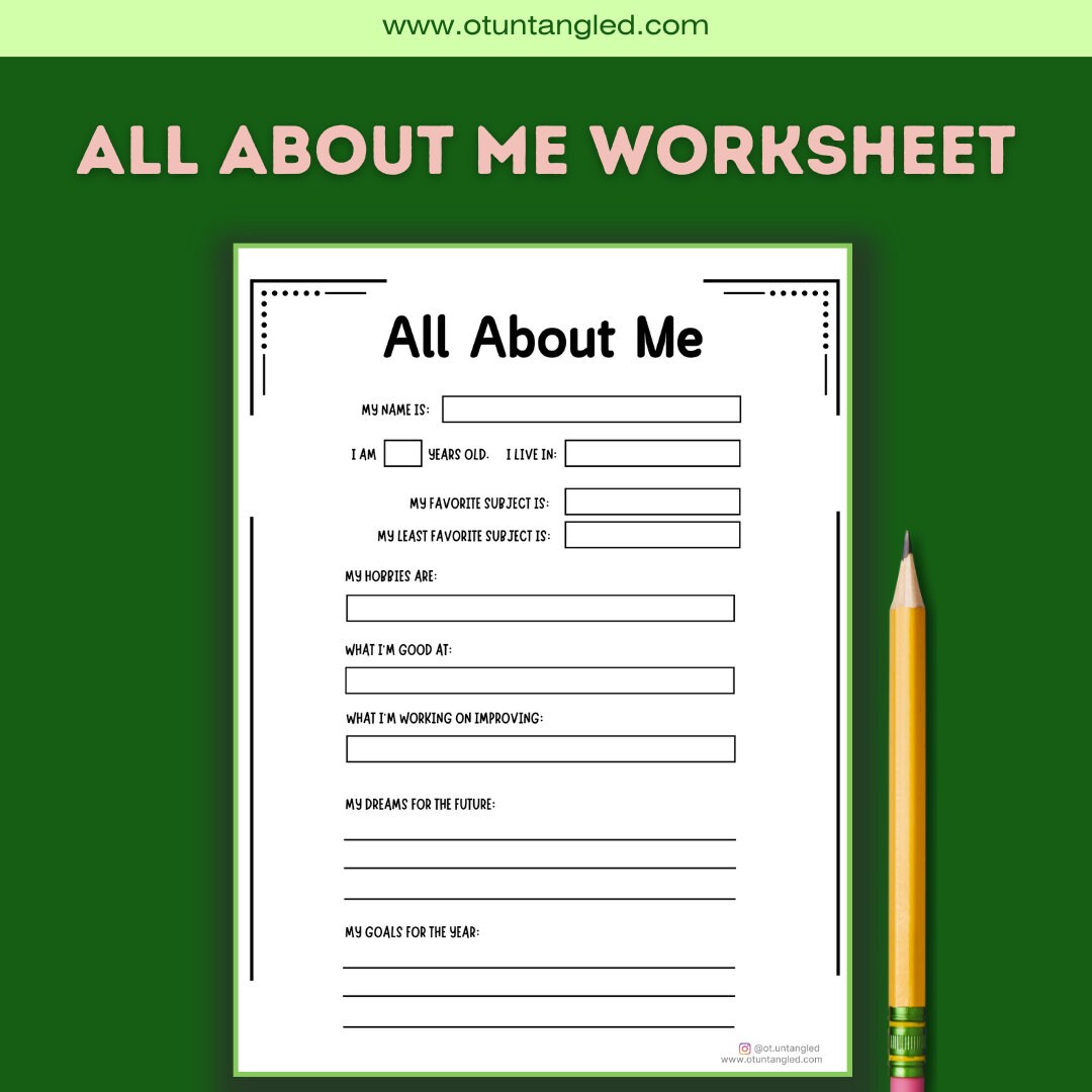 All About Me Worksheets - Etsy