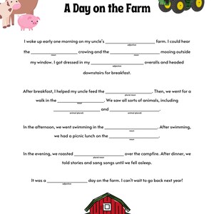 Mad Libs: A Day on the Farm - Etsy