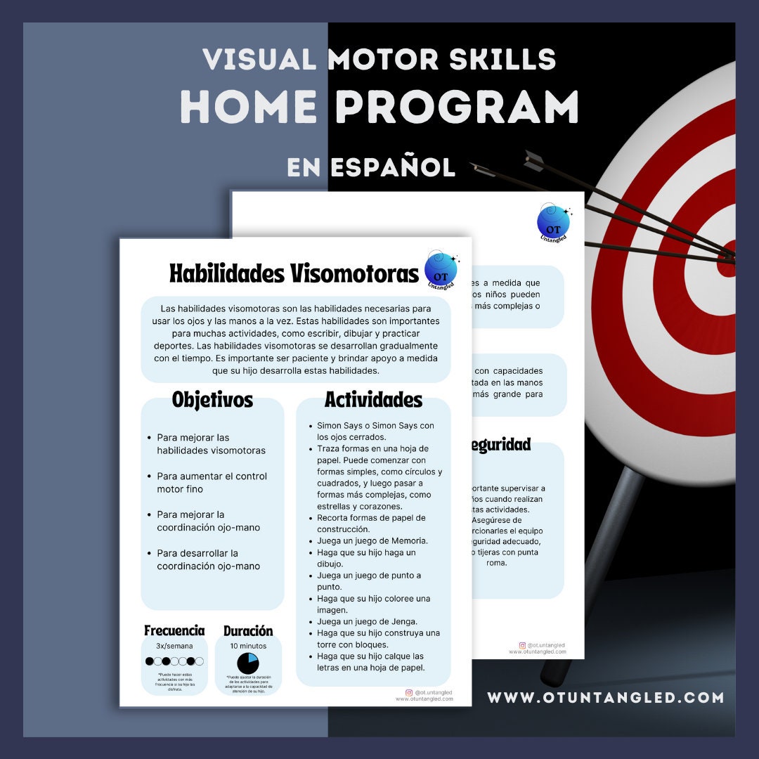 SPANISH Visual Motor Skills Home Program - Etsy