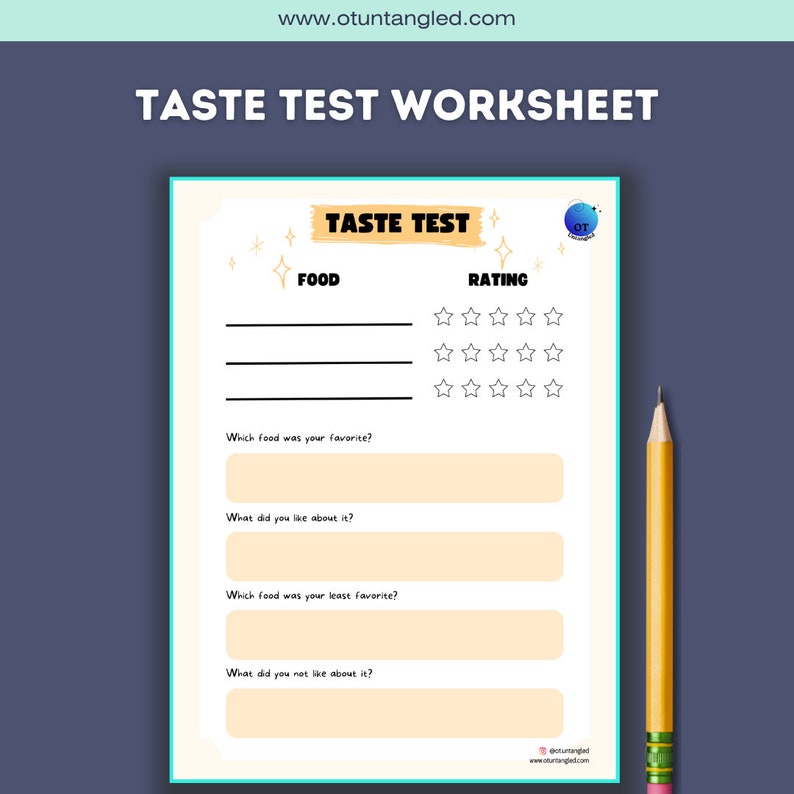 Taste Test Worksheet - Etsy