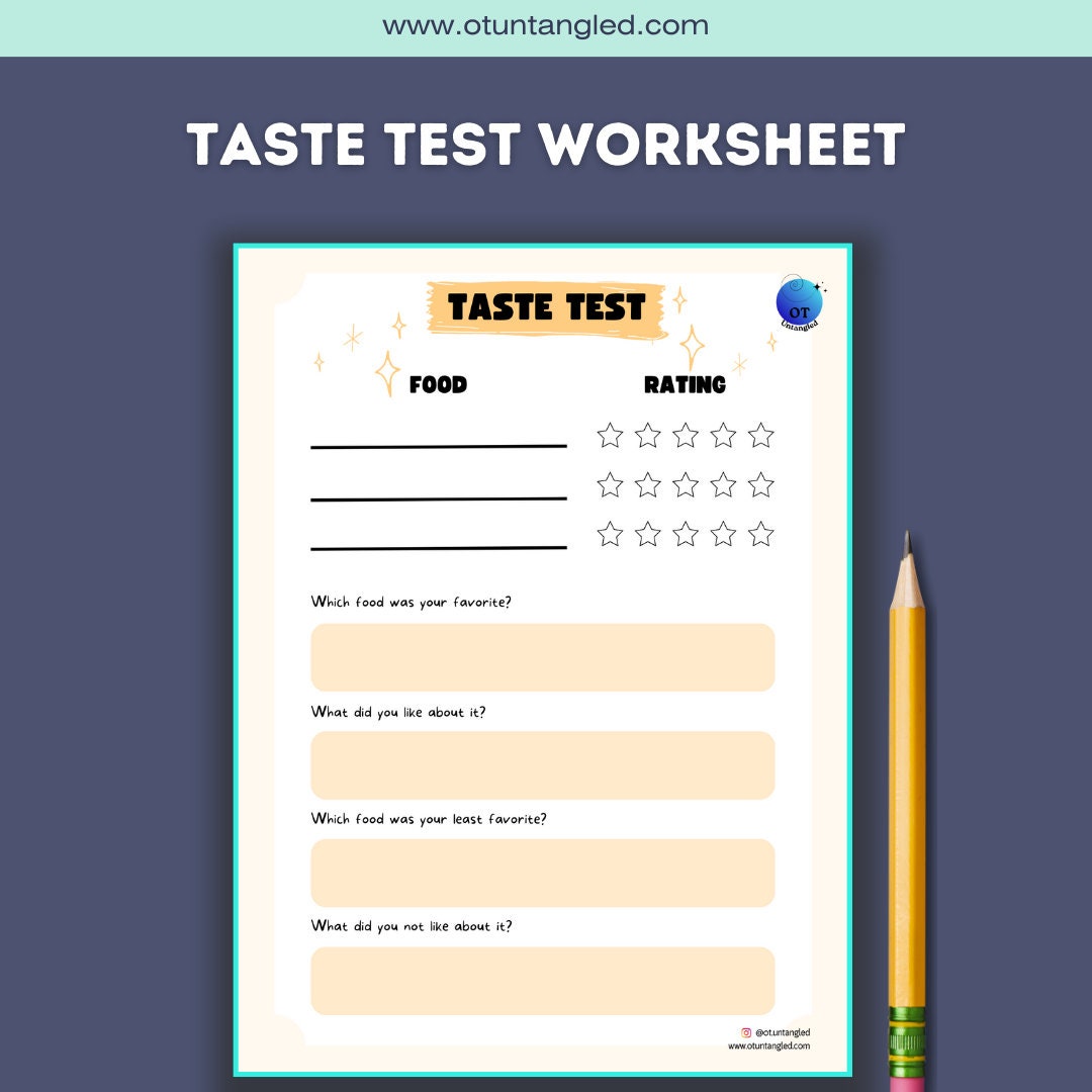 Taste Test Worksheet - Etsy