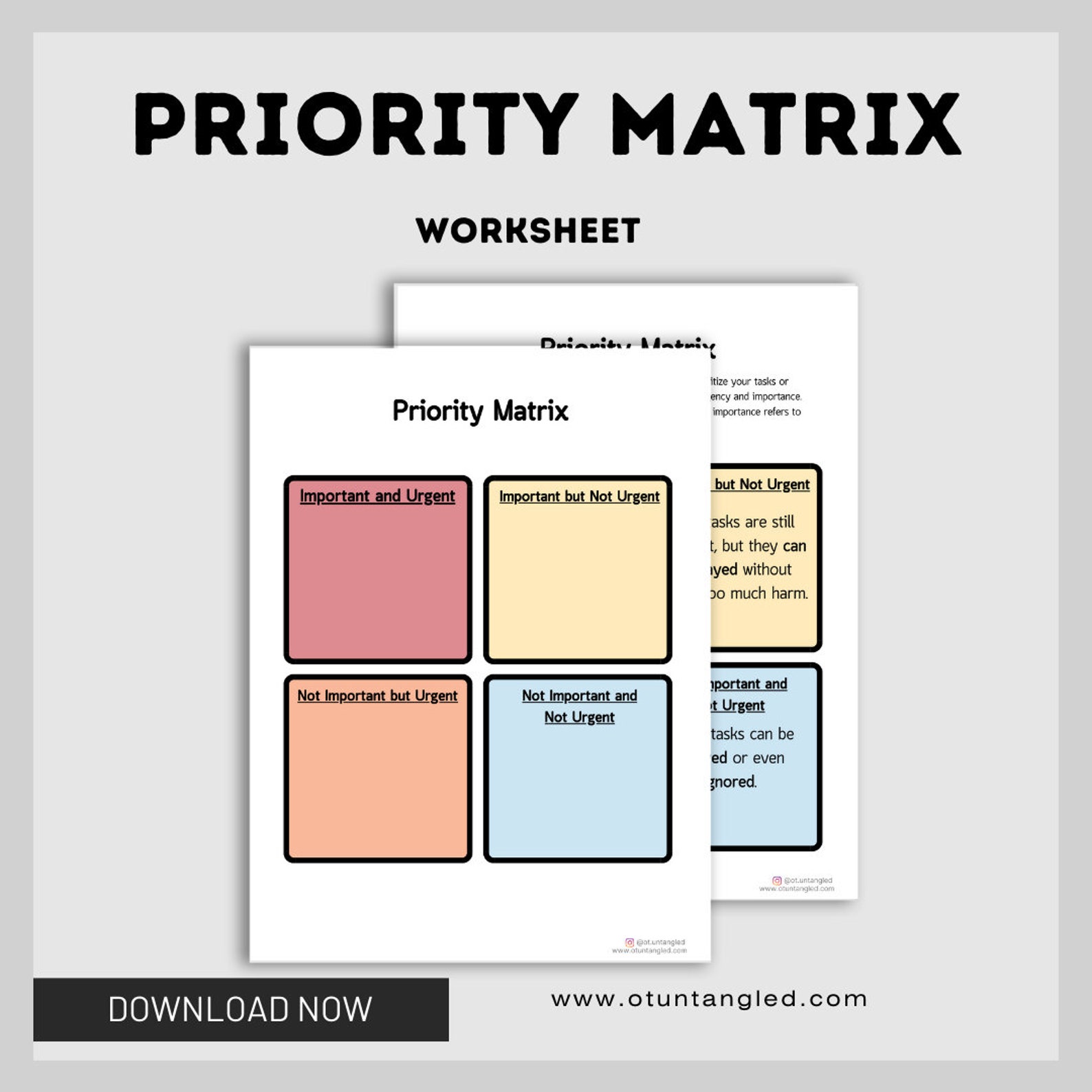 Priority Matrix Worksheet - Etsy